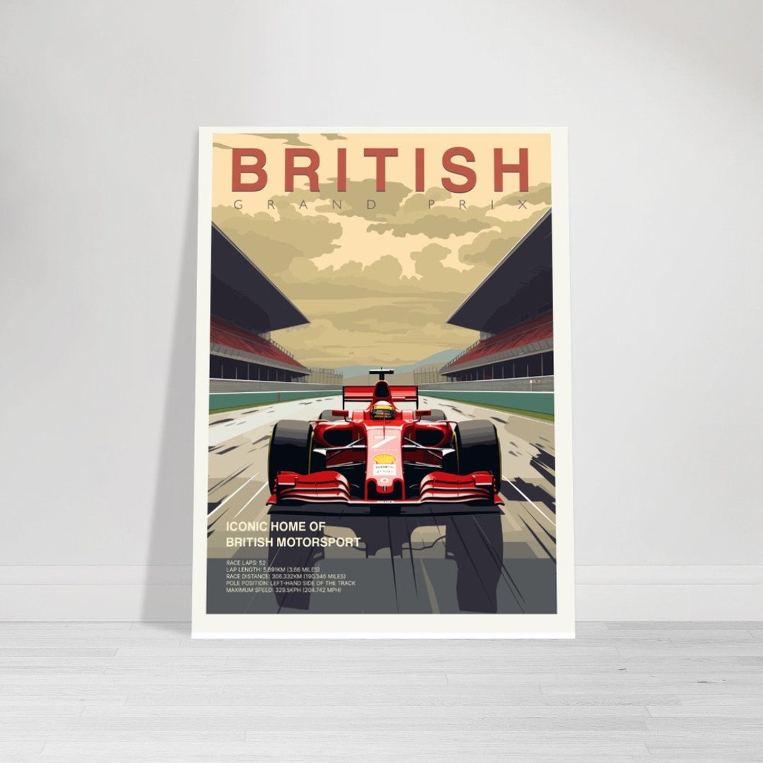 Silverstone Poster british Grand Prix Print f1 Race - Etsy