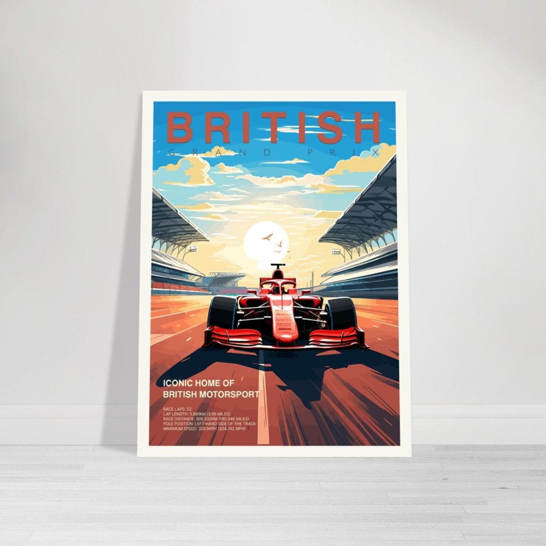 Silverstone Poster british Grand Prix Print f1 Race Track Poster ...