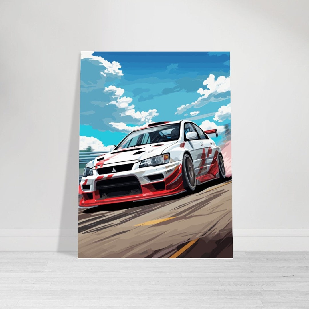 Vintage Lancer Evolution Poster Japanese Car Print Car Poster Gift for ...