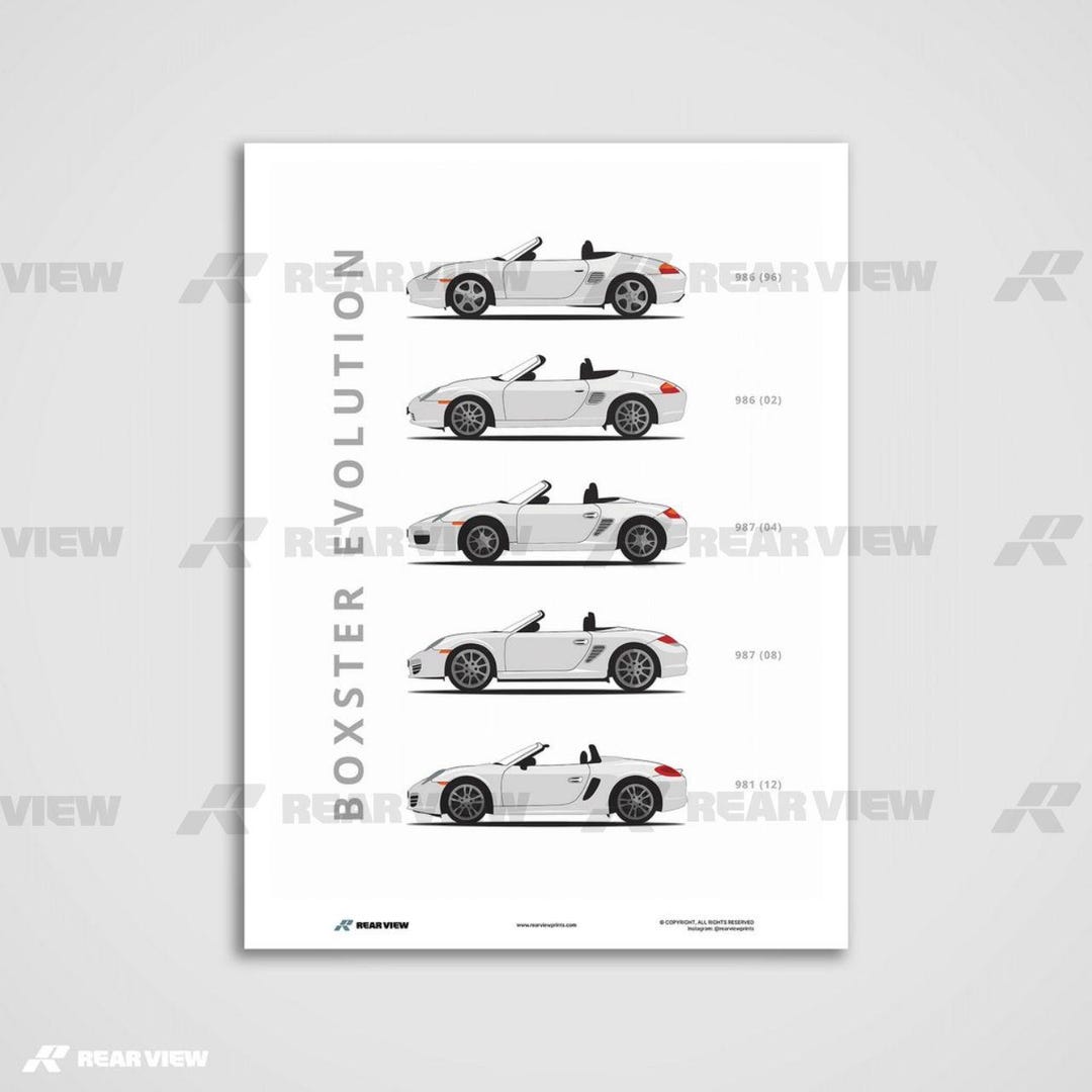 Boxster Generations Poster Car Poster Art Print Gift for Him, Father ...