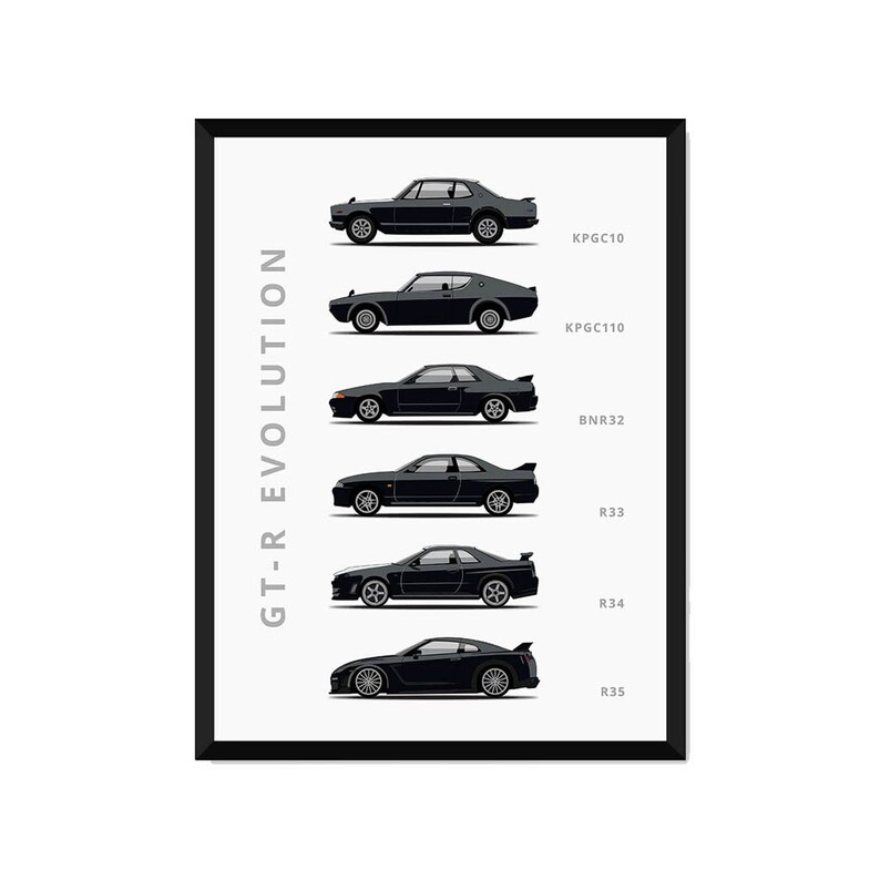 Skyline GT-R Generations Poster Car Poster Art Print Gift for Him ...