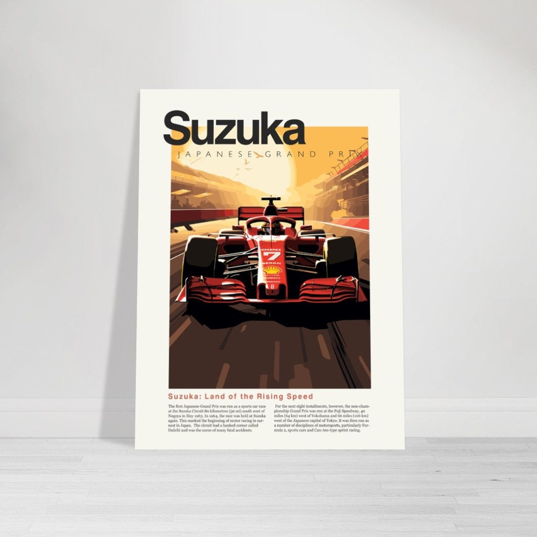 Suzuka Poster Japanese Grand Prix Print F1 Race Track Poster Formula ...