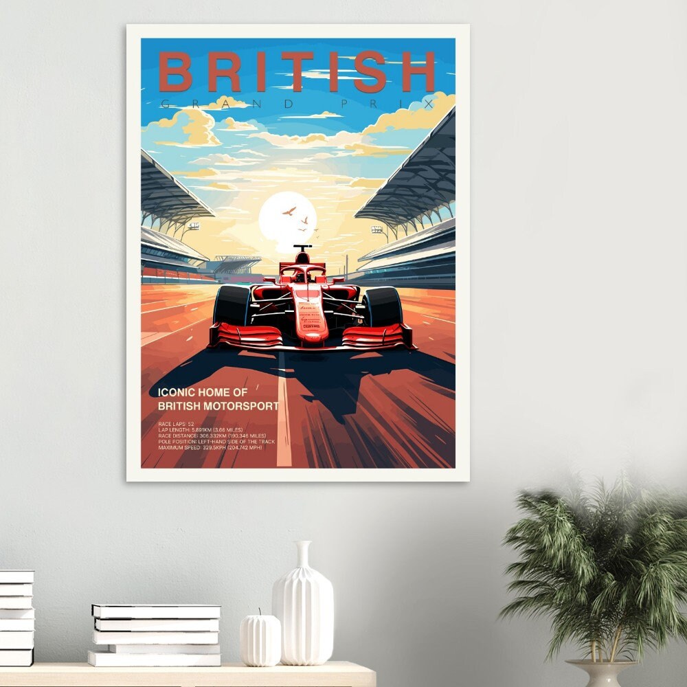 Silverstone Poster british Grand Prix Print f1 Race Track Poster ...
