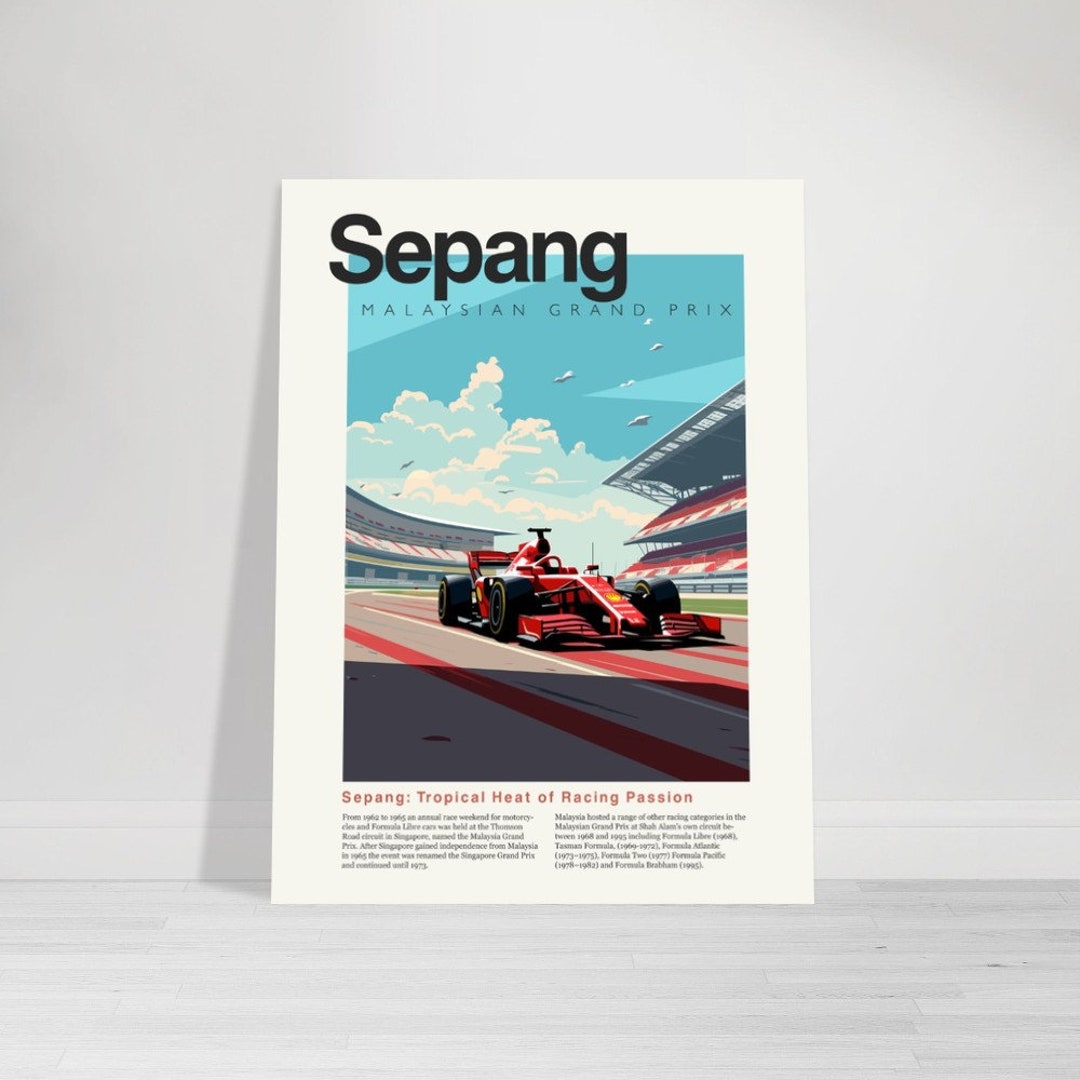 Sepang Poster malaysian Grand Prix Print f1 Race Track Poster formula ...