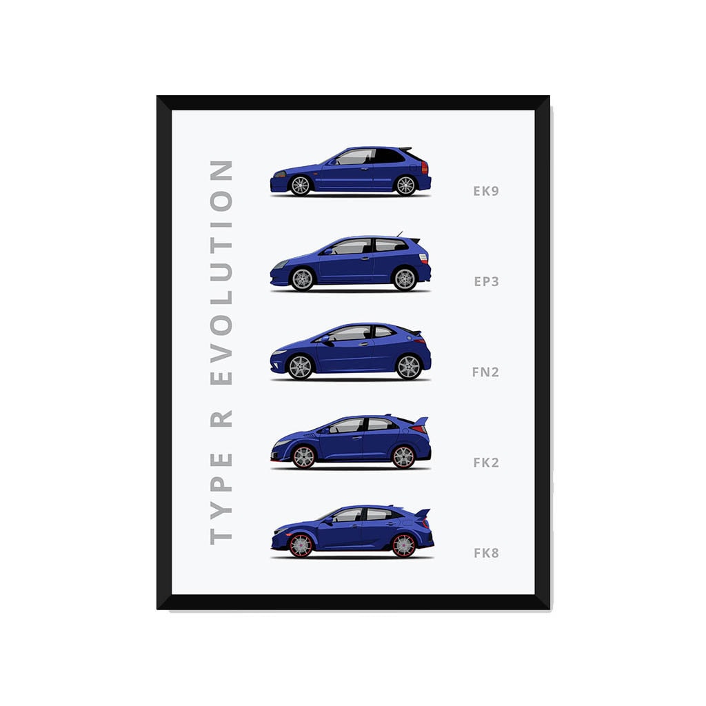 Civic Type-r Generations Poster Car Poster Art Print - Etsy