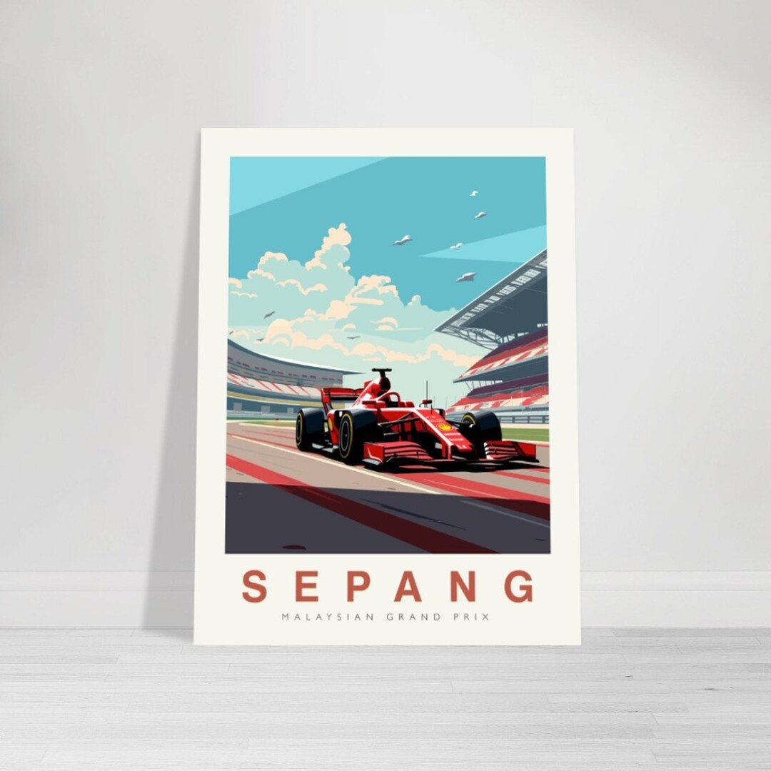 Sepang Poster malaysian Grand Prix Print f1 Race Track Poster formula ...