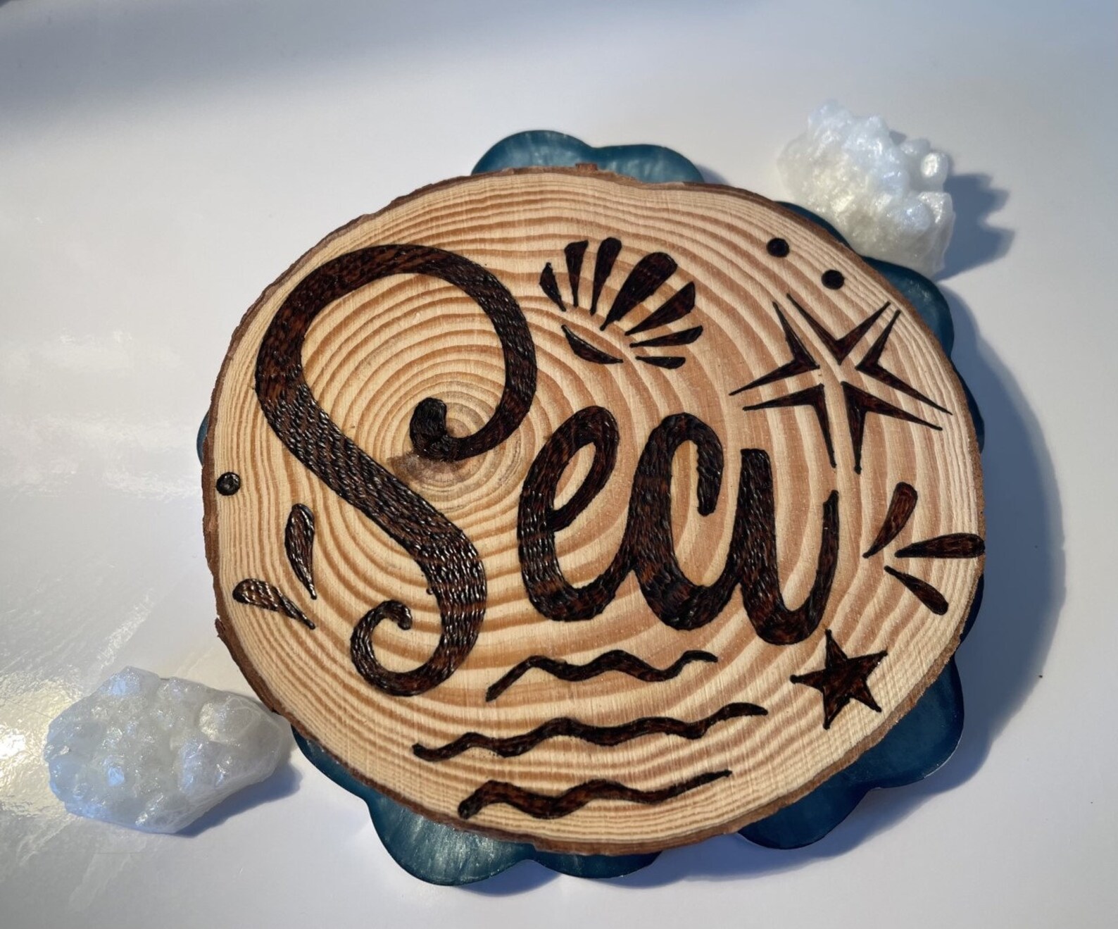 Mermaid Wooden Pyrography Coasters. - Etsy