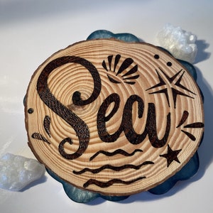 Mermaid Wooden Pyrography Coasters. - Etsy