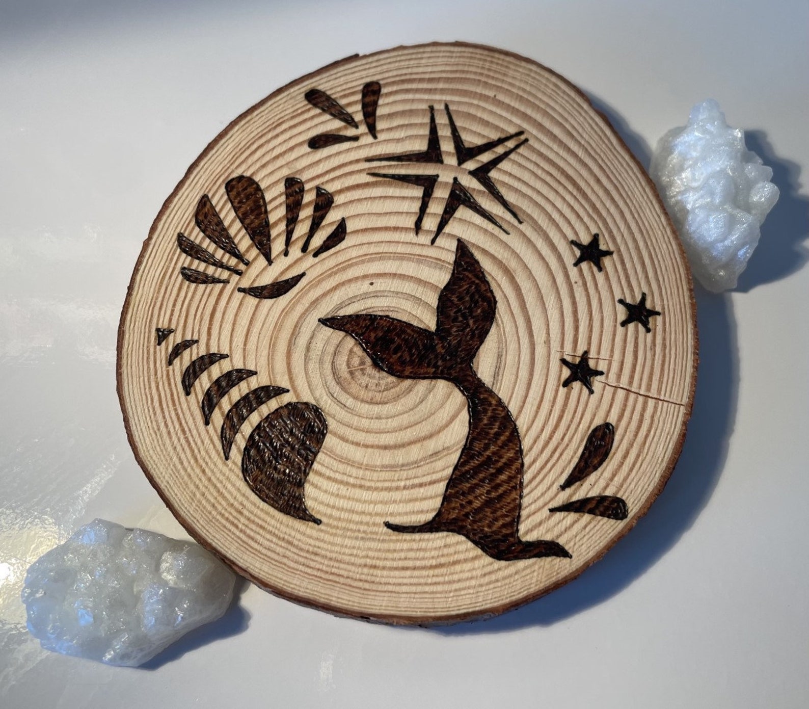 Mermaid Wooden Pyrography Coasters. - Etsy