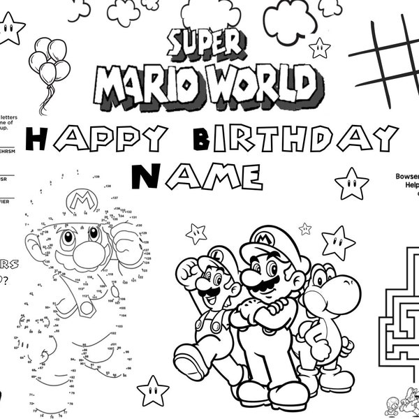 Super Mario Activity Sheets - Etsy