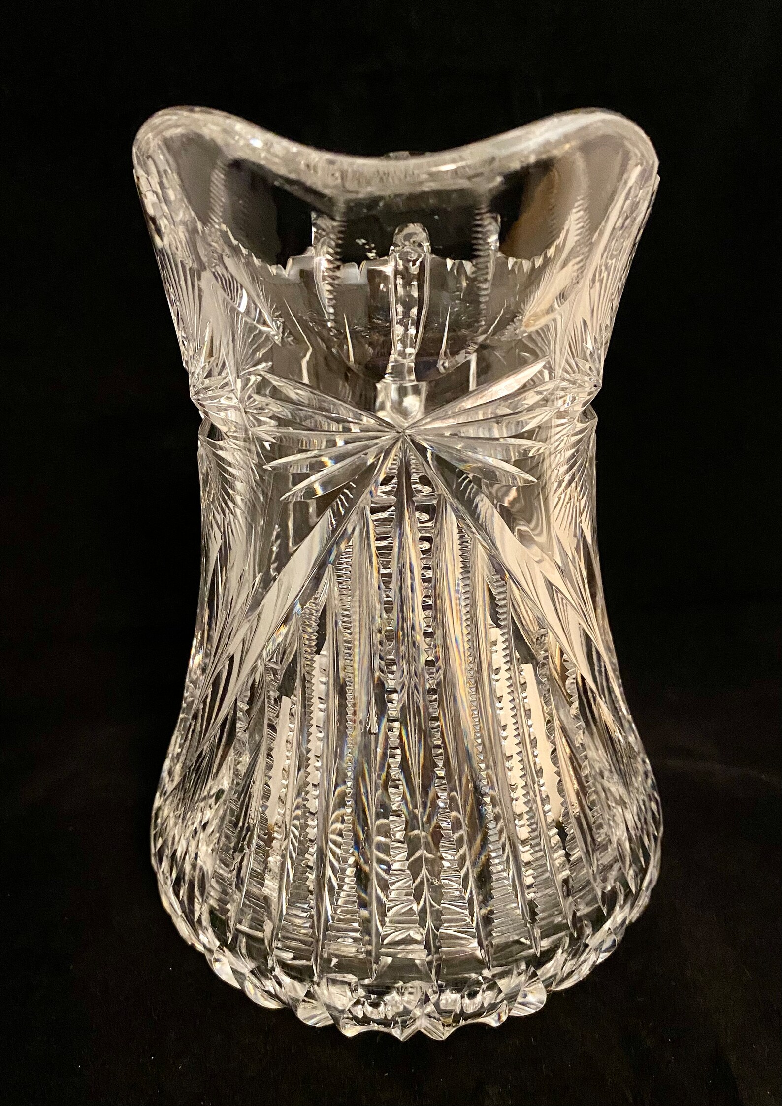 American Brilliant Cut Glass Pitcher Signed Fry - Etsy