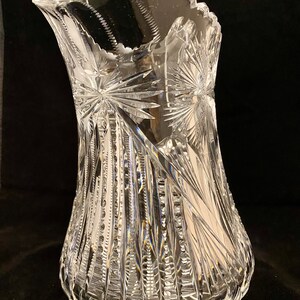 American Brilliant Cut Glass Pitcher Signed Fry - Etsy