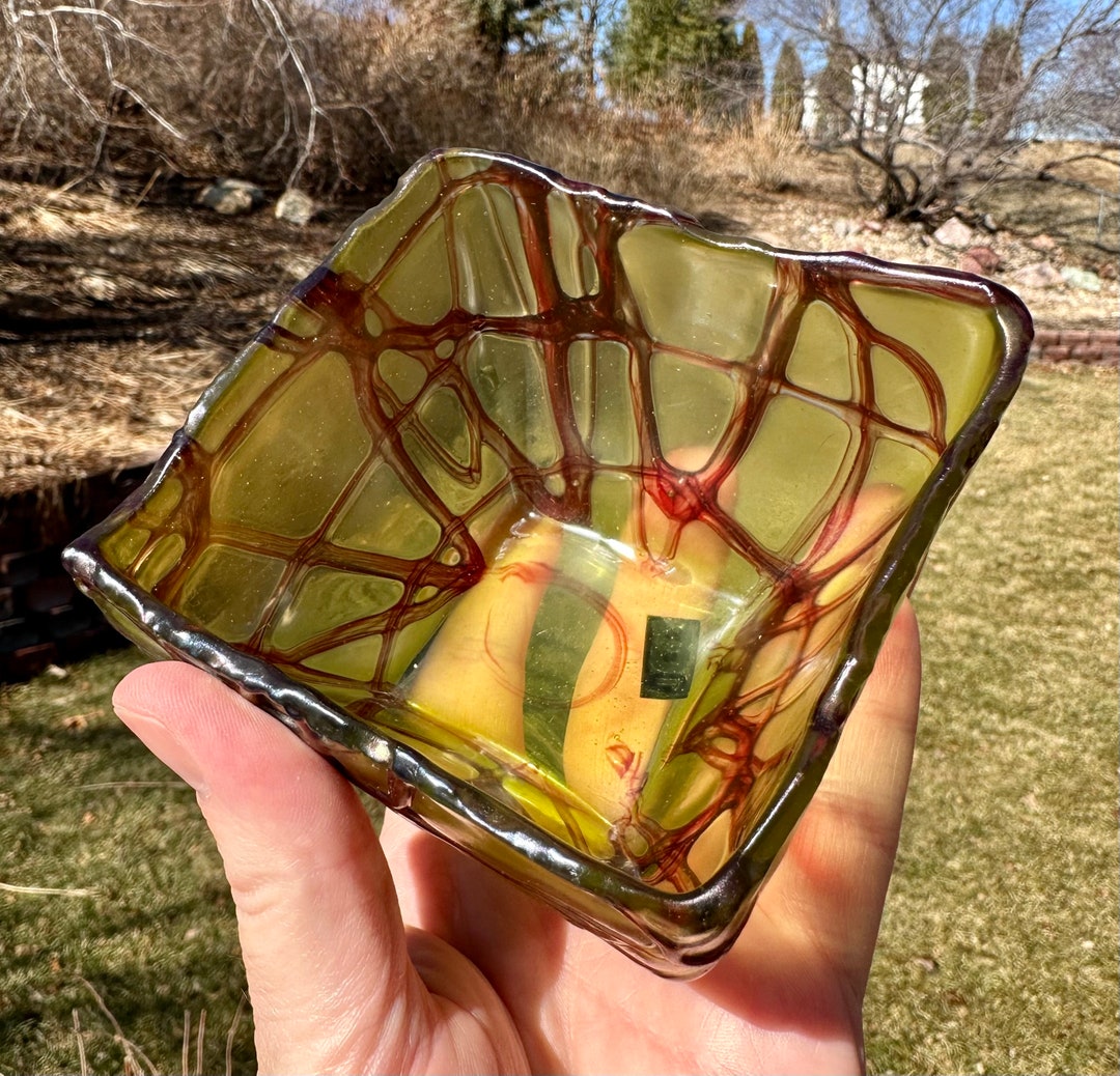 Stunning Iridescent Palme Koenig Art Glass Bowl - Etsy