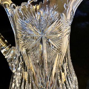 American Brilliant Cut Glass Pitcher Signed Fry - Etsy