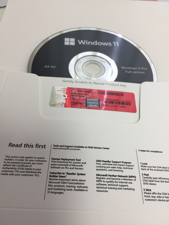 Windows 11 Professional OEM Packaged DVD With Keys 64-bit | Etsy UK