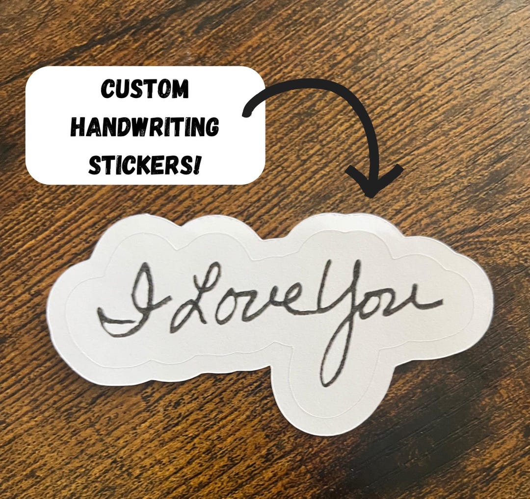 Custom Handwriting Stickers - Etsy