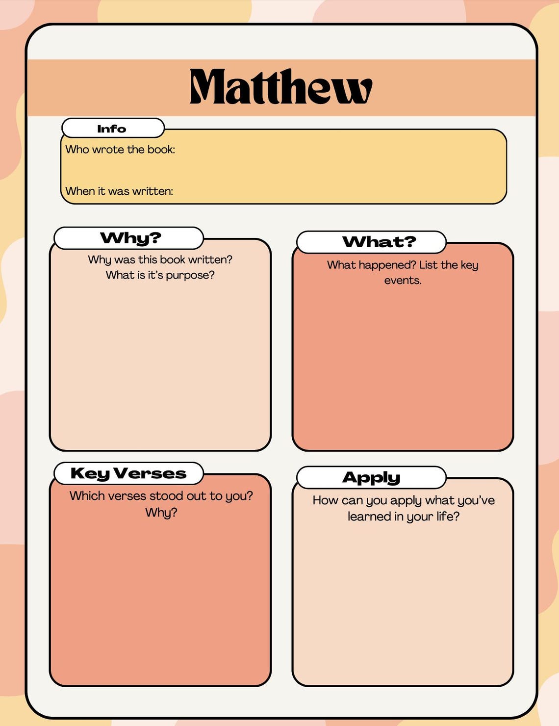 Bible Journal Template - Bible Study - Digital File - Etsy