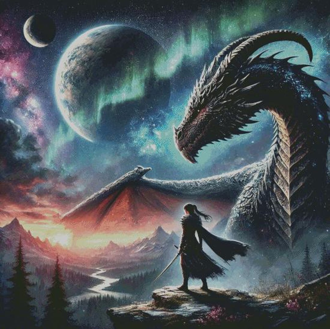 Dragon Warrior - Full Coverage Cross Stitch Pattern PDF - Etsy