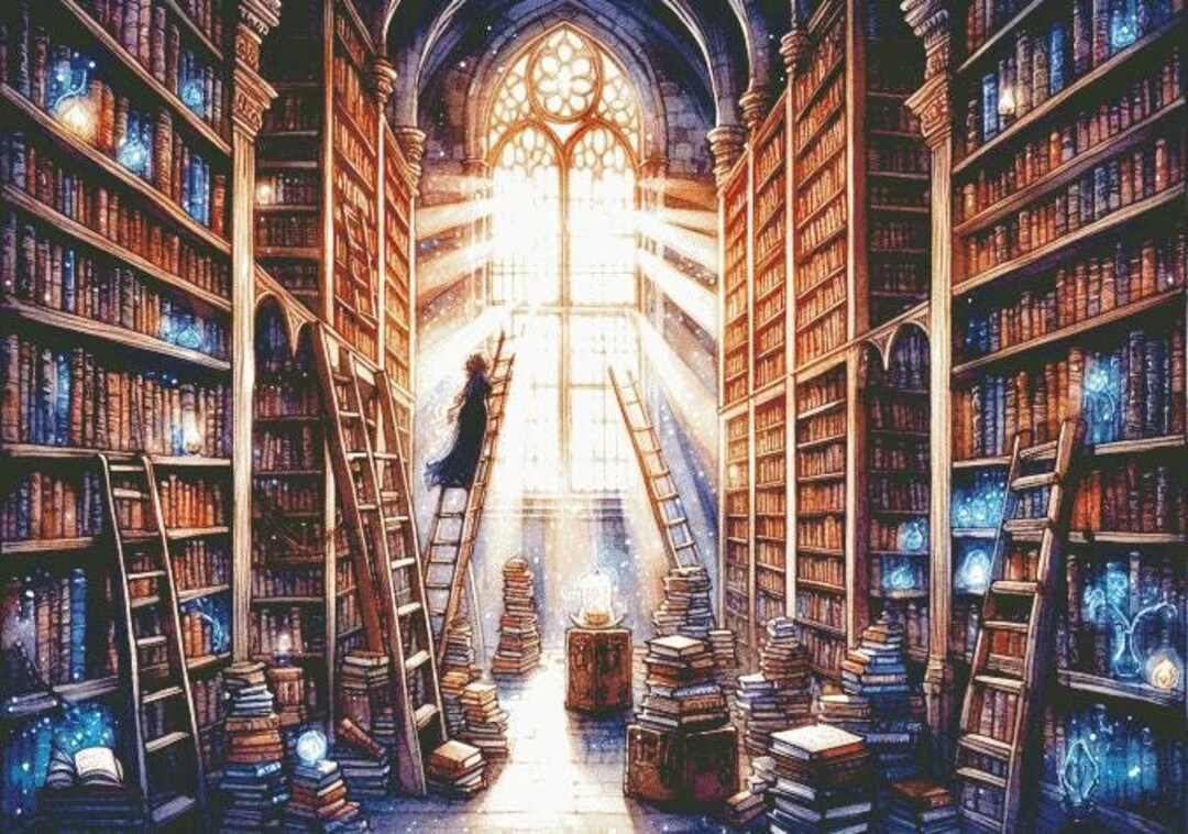 Magical Library - Full Coverage Cross Stitch Pattern PDF - Etsy