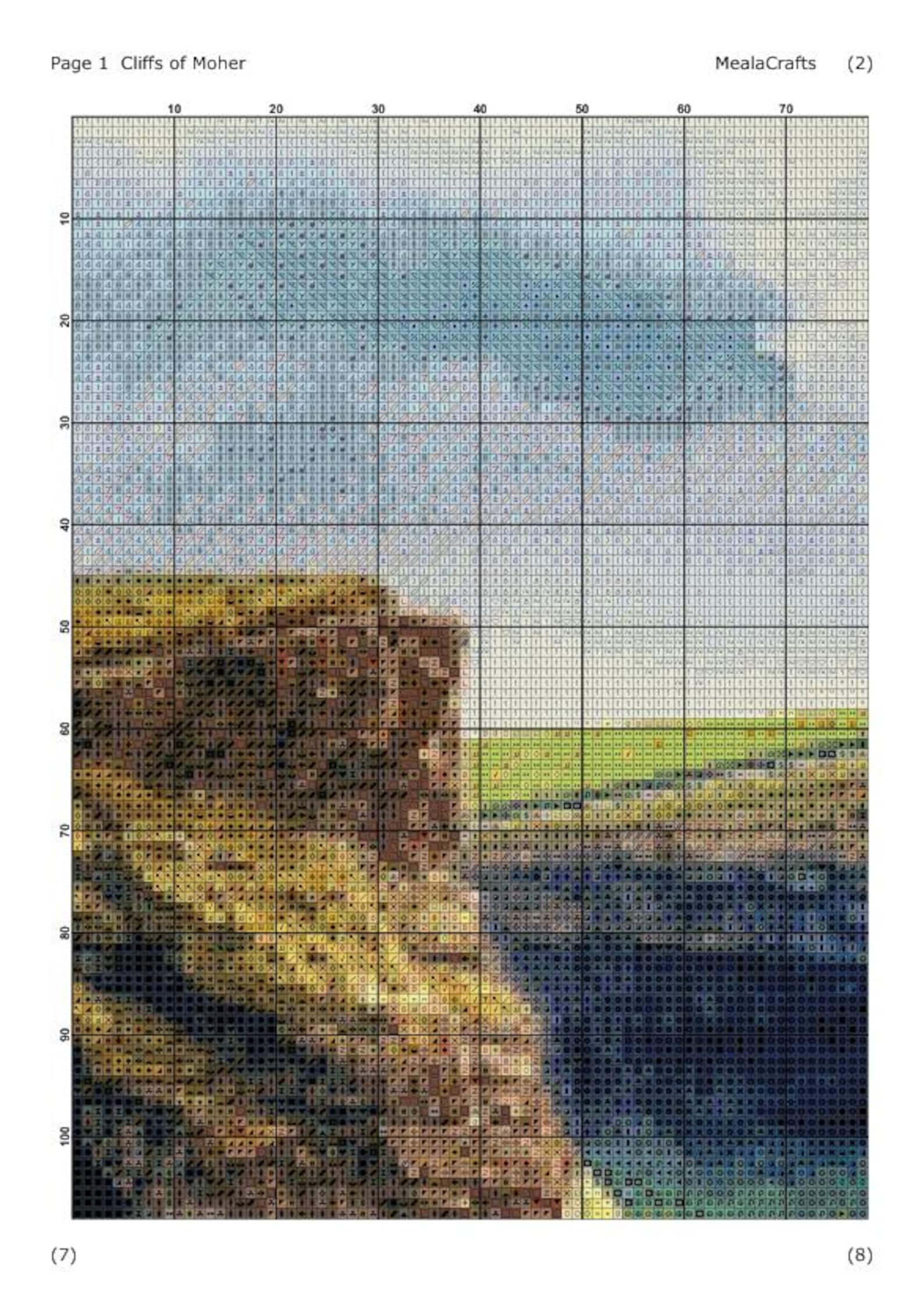Cliffs of Moher Ireland - Full Coverage Cross Stitch Pattern PDF - Etsy