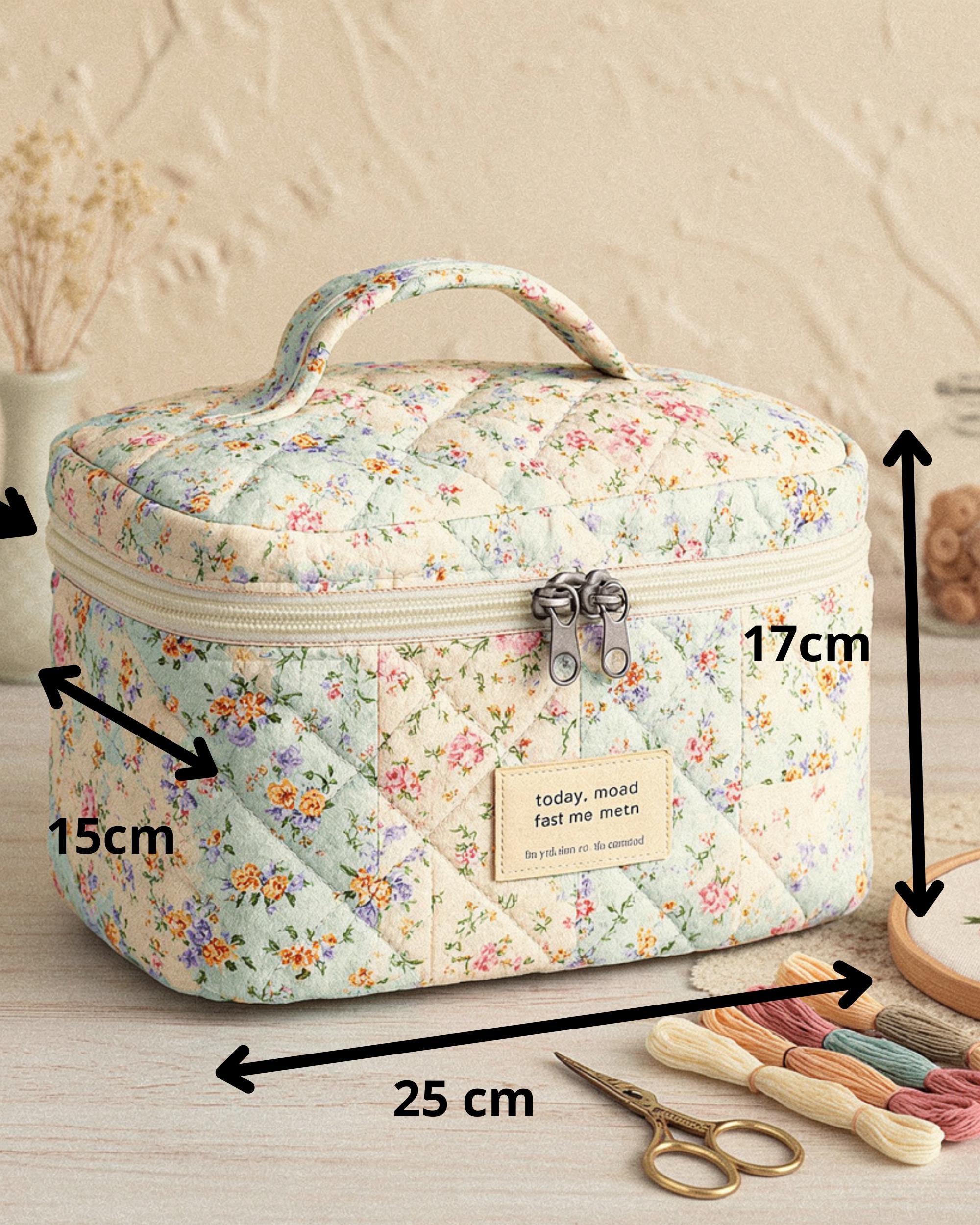 Embroidery Organizer Bag, Sewing Project Bag for Floss & Tools, Quilted ...