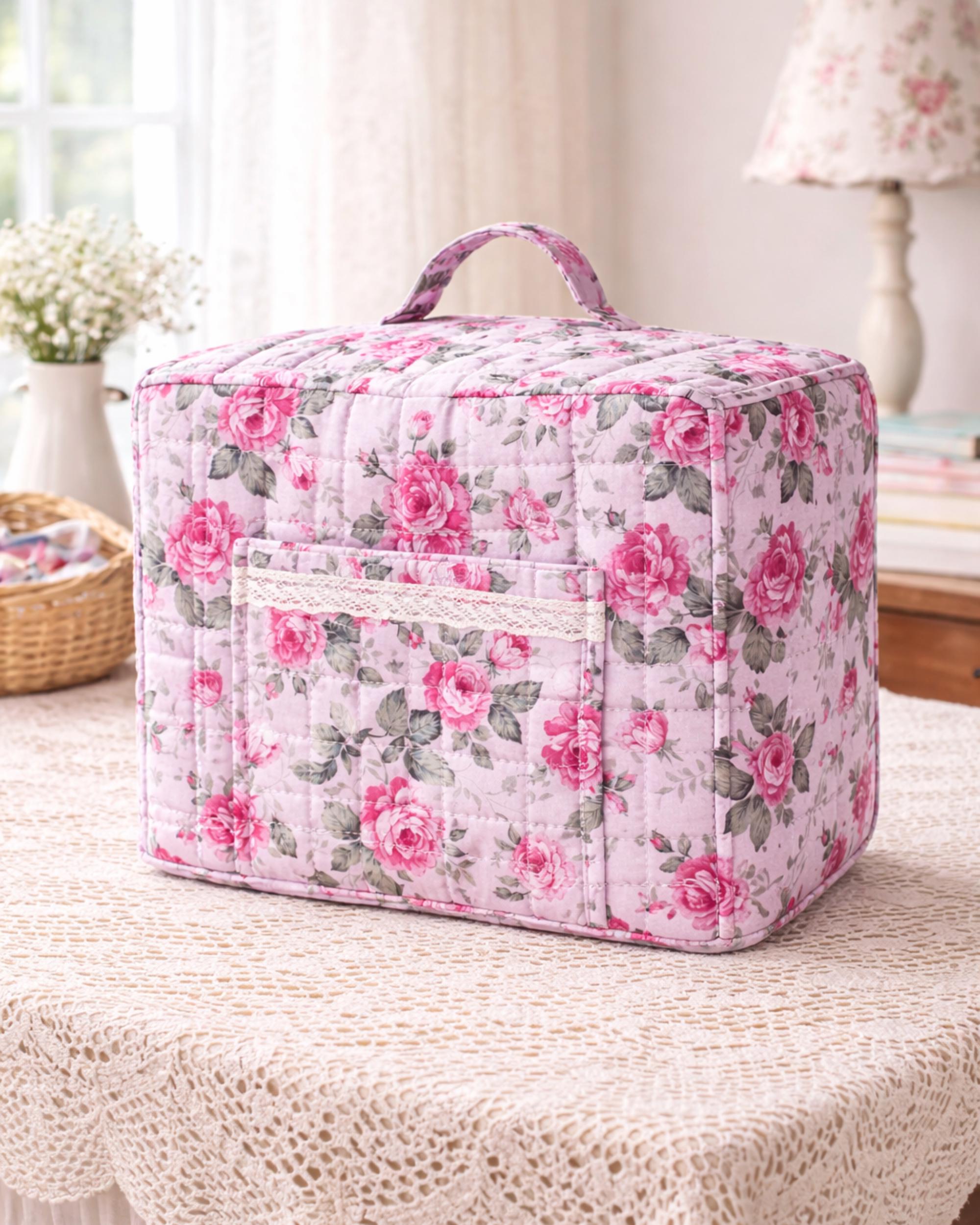 Floral Sewing Machine Cover, Quilted Dust Cover for Sewing Machine ...
