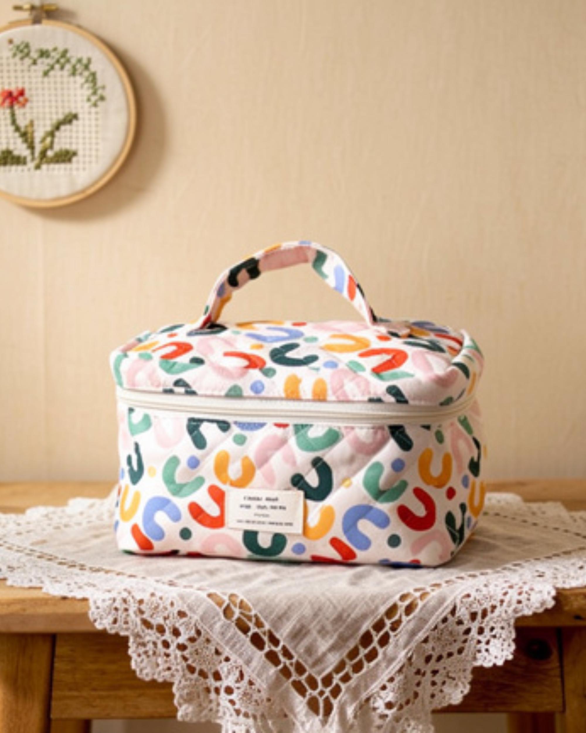 Embroidery Organizer Bag, Sewing Project Bag for Floss & Tools, Quilted ...
