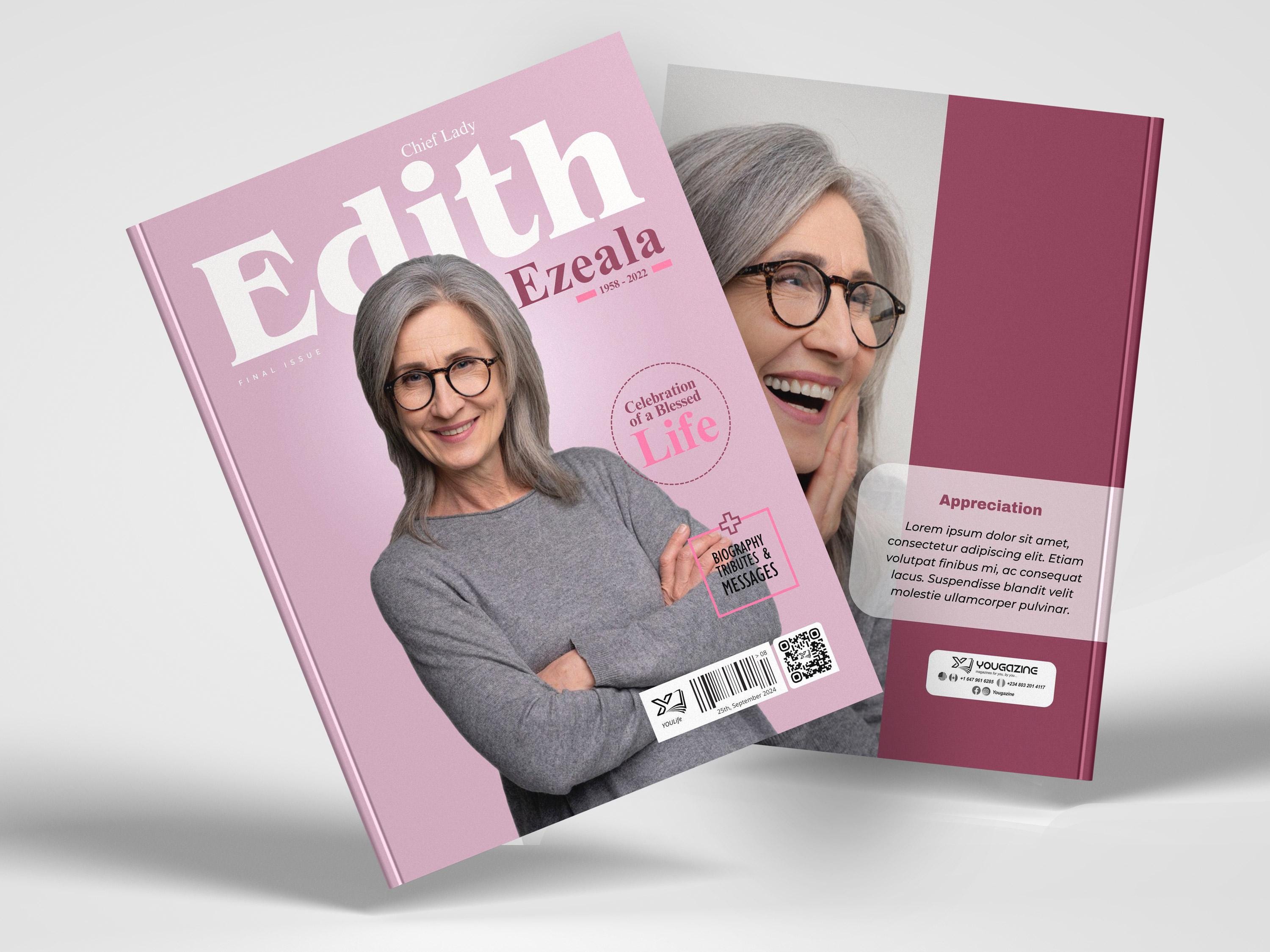 Personalized Funeral Magazine, Funeral Program Template, Canva, Printed ...