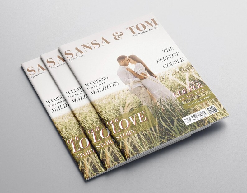 Personalized Wedding Magazine, Wedding Program Template, Canva, Printed ...