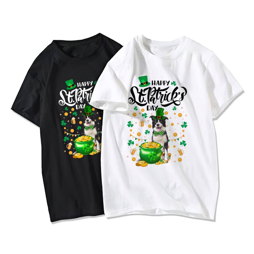 Border Collie Dog Happy St Patrick's Day Shirt Border - Etsy