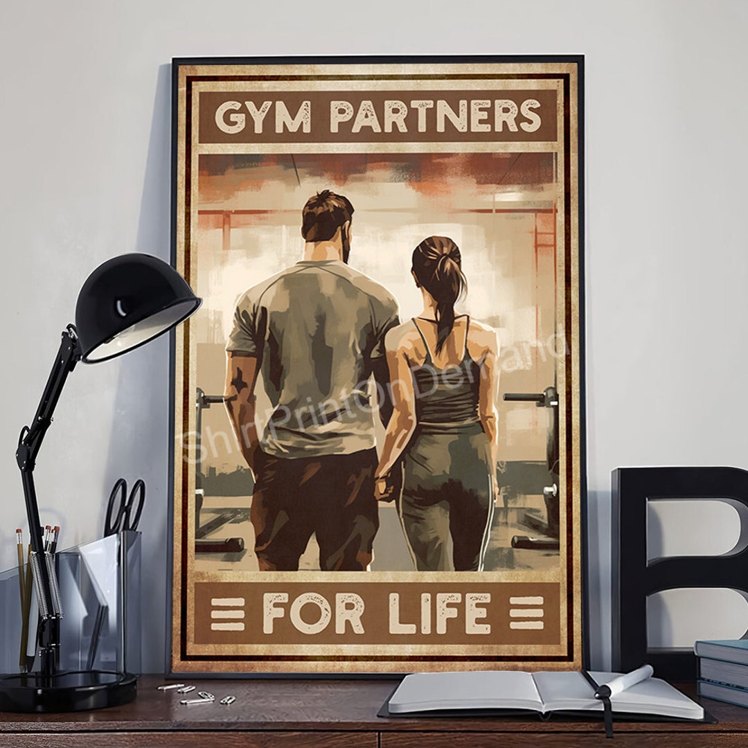 Gym Couple Gym Partners for Life Vintage Poster Fitness - Etsy