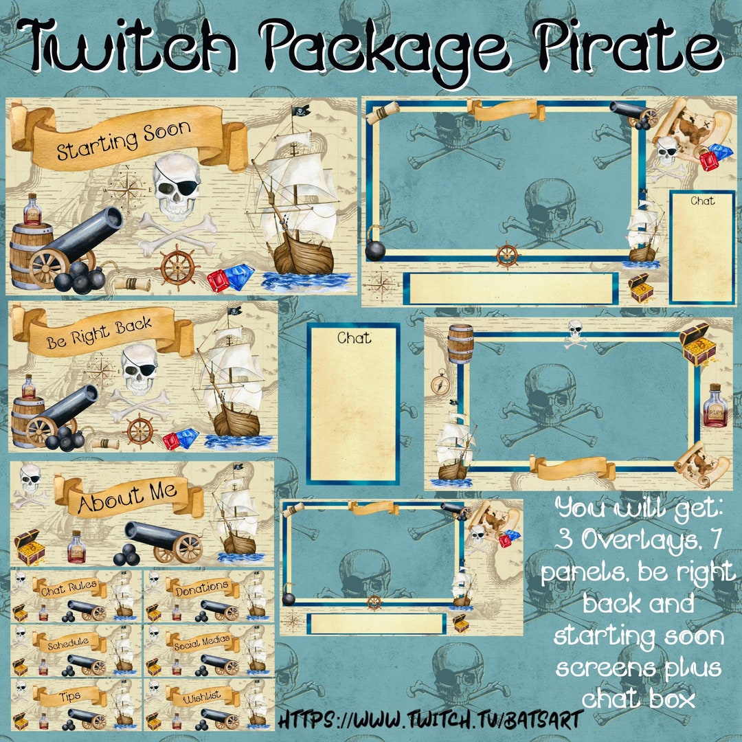 Pirate Twitch Overlay Bundle - Etsy