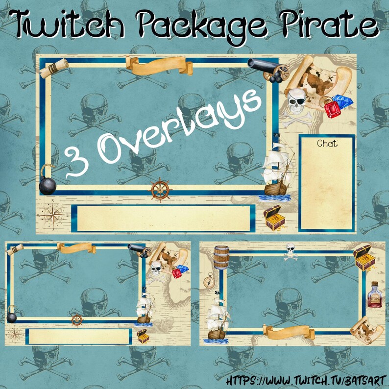 Pirate Twitch Overlay Bundle - Etsy