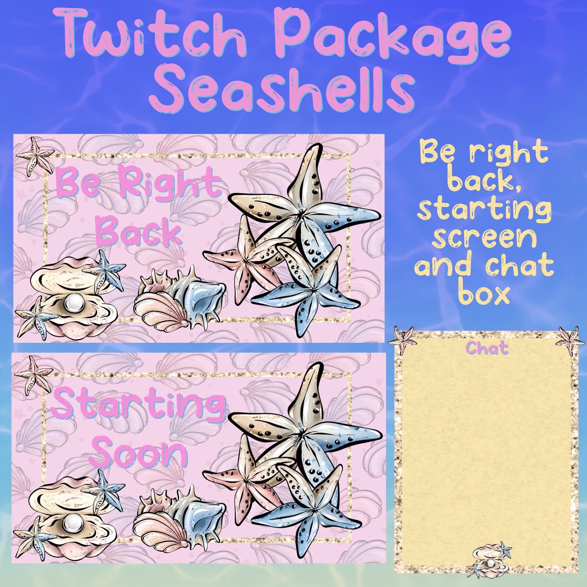 Seashell Twitch Overlay Bundle - Etsy