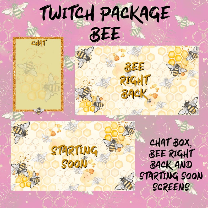 Bee Twitch Overlay Bundle - Etsy