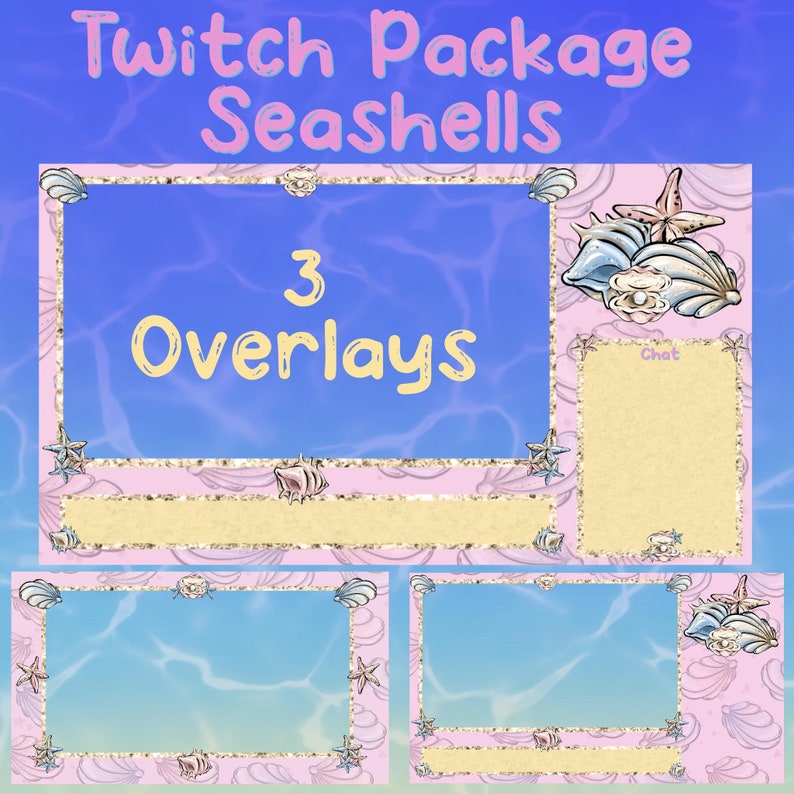 Seashell Twitch Overlay Bundle - Etsy