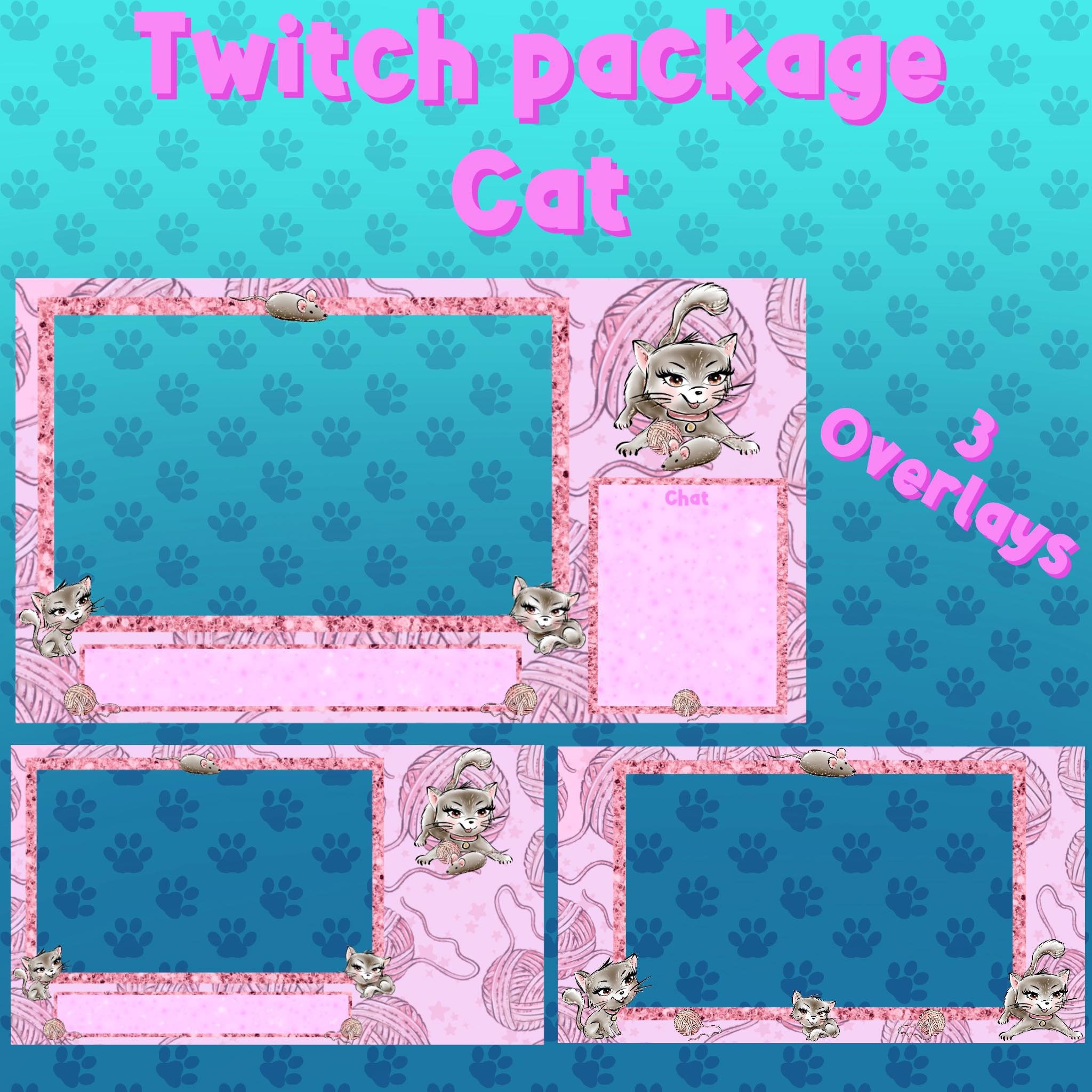 Cat Twitch Overlay Bundle - Etsy