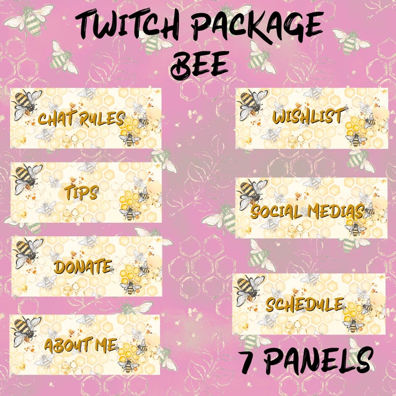 Bee Twitch Overlay Bundle - Etsy