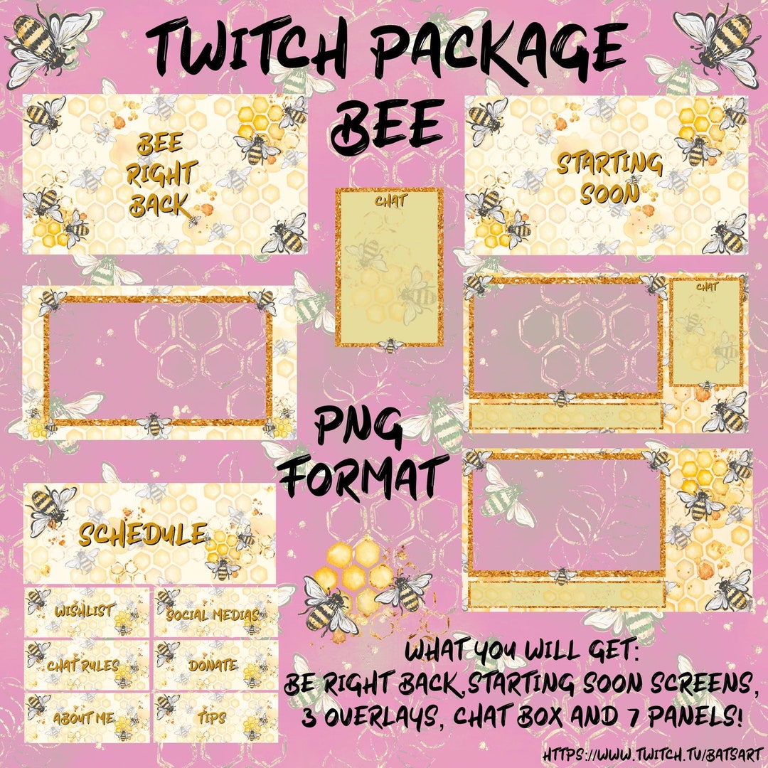 Bee Twitch Overlay Bundle - Etsy