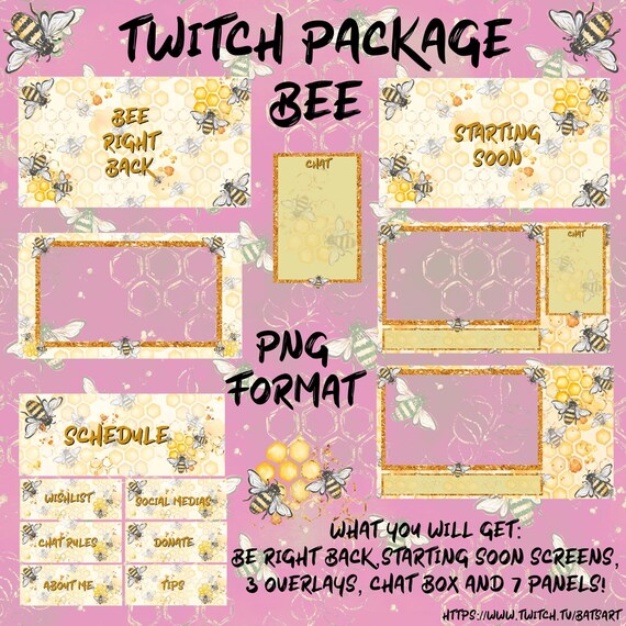 Bee Twitch Overlay Bundle - Etsy