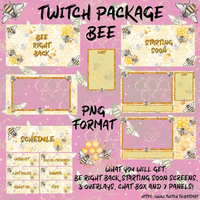 Bee Twitch Overlay Bundle - Etsy