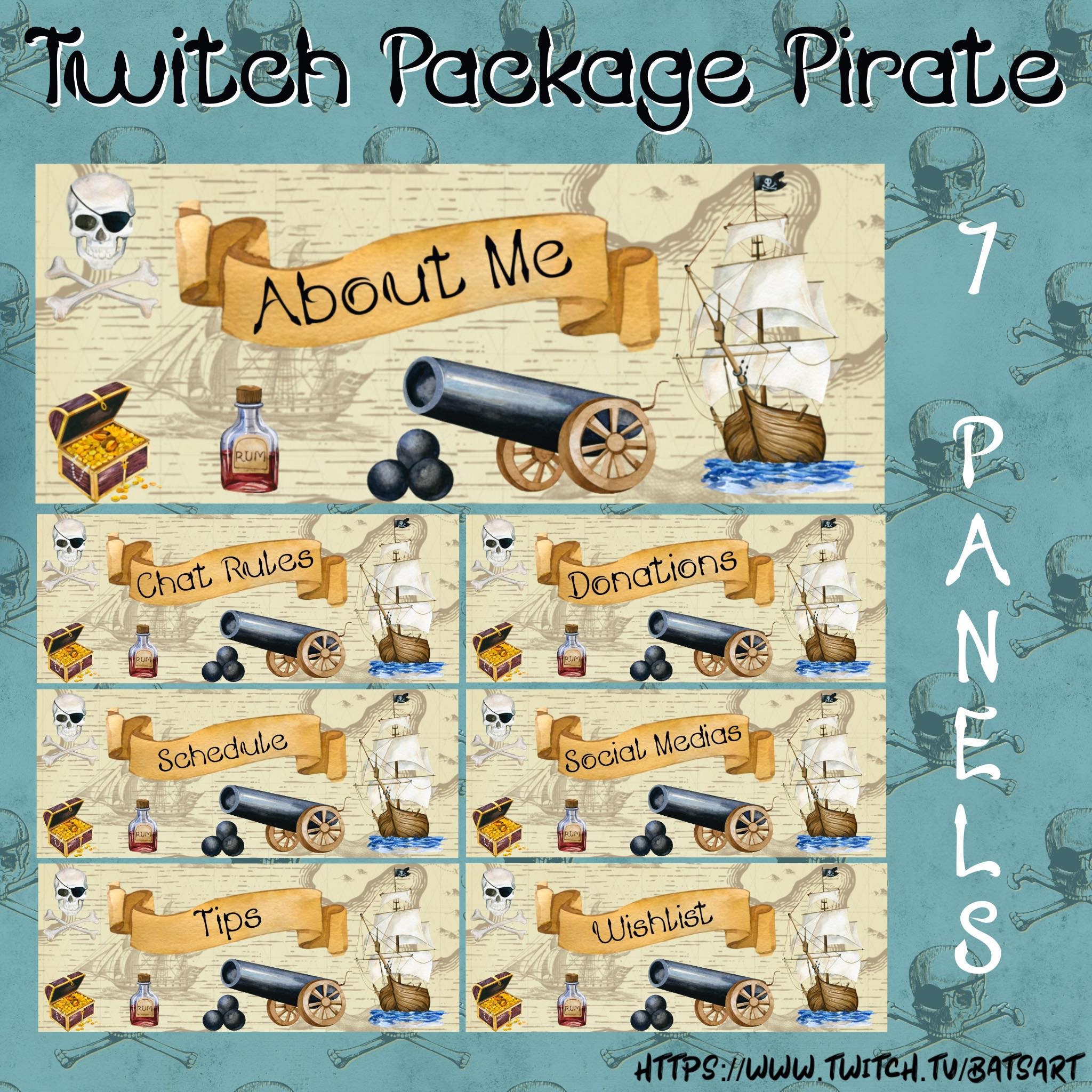 Pirate Twitch Overlay Bundle - Etsy