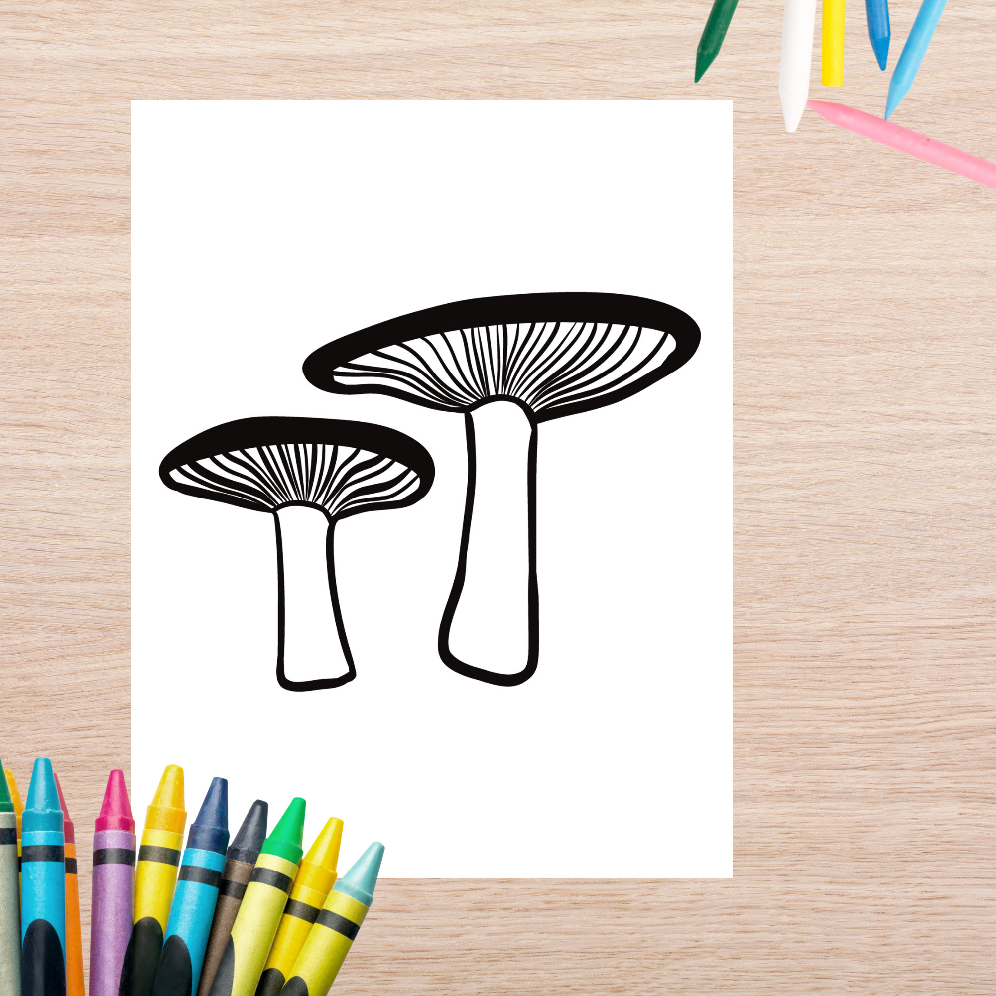 Mushroom Printable Coloring Pages 8 Digital Download Pages Eight ...