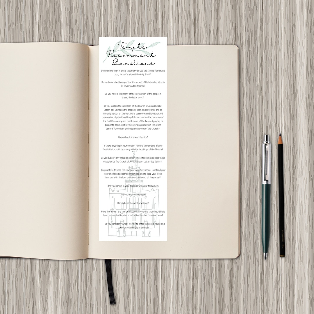 Youth Temple Recommend Interview Questions - Temple and Priesthood ...