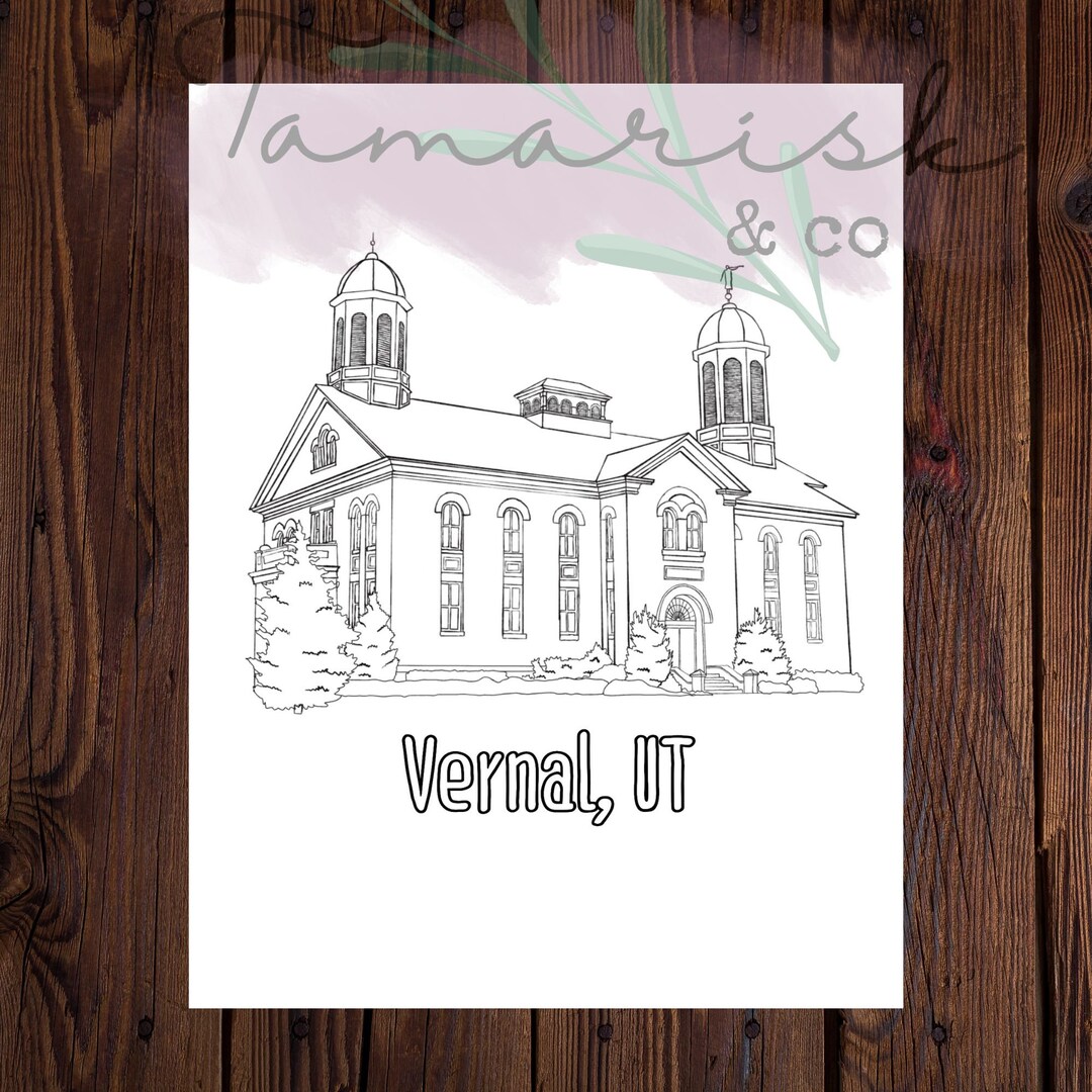 Vernal, Utah Temple LDS Coloring Page the Church of Jesus Christ of ...