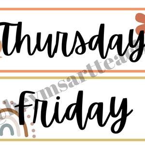 Boho Neutral Printable Days of the Week | Classroom Management ...