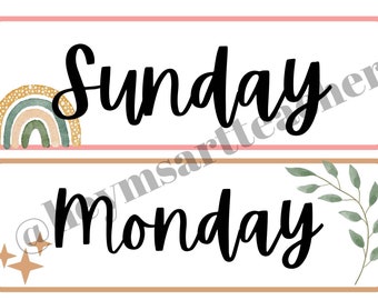 Cute Cactus Days of the Week | Classroom Management | Digital Download ...