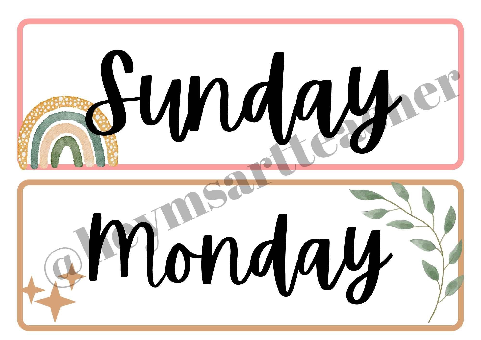 Boho Neutral Printable Days of the Week | Classroom Management ...