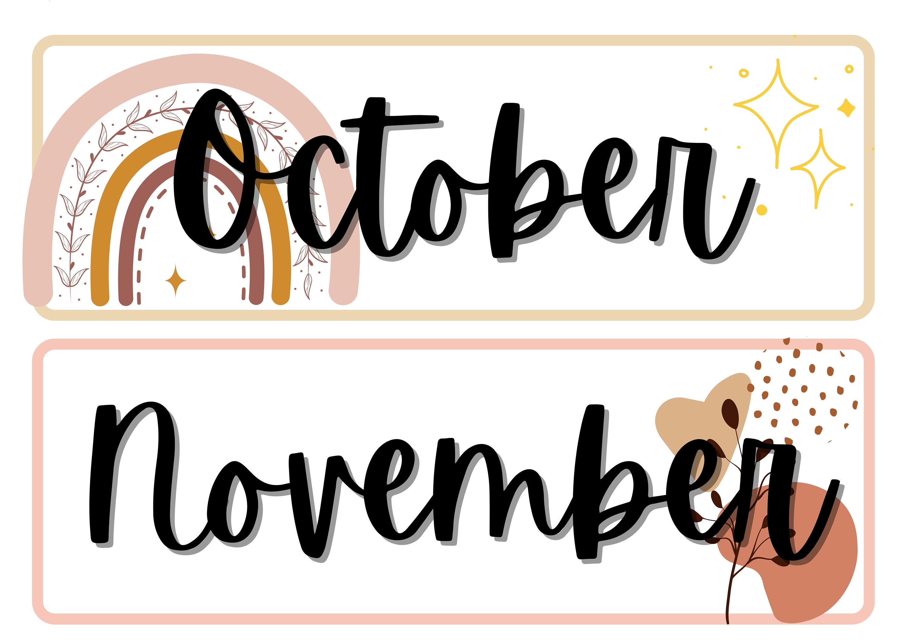 Boho Neutral Printable Months Calendar | Classroom Management | Digital ...