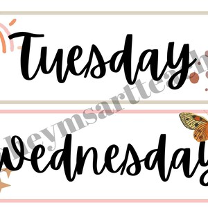 Boho Neutral Printable Days of the Week | Classroom Management ...